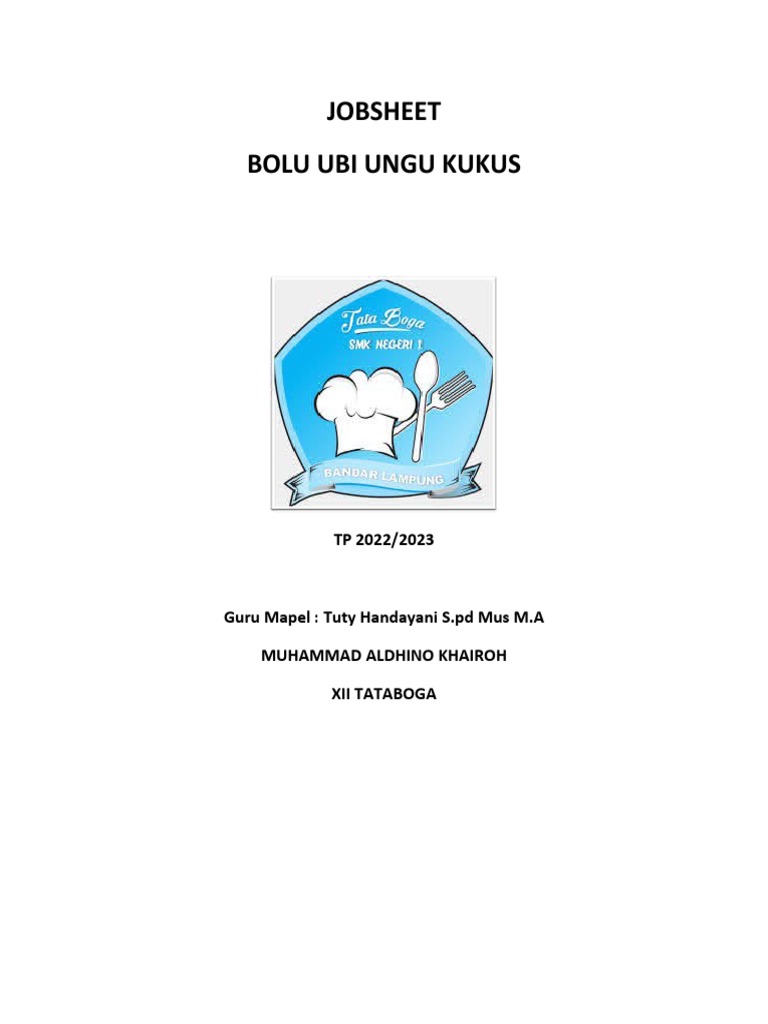 Jobsheet Bolu Ubi Ungu-M.aldhino | PDF