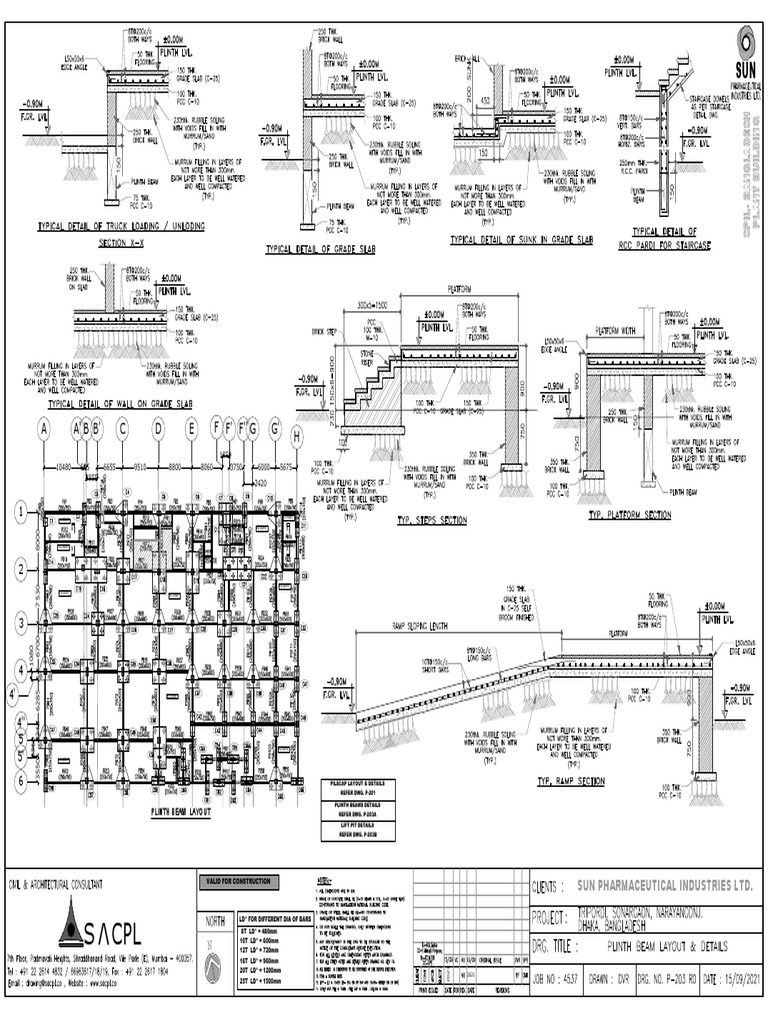 Plinth Beam Layout for Plant Building | PDF