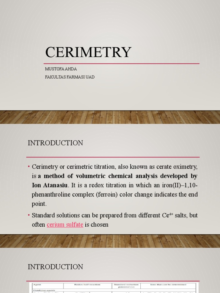 Cerimetry | PDF | Sains & Matematika