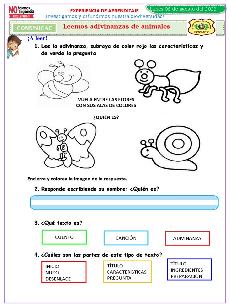 Adivinanzas de animales para aprender | PDF | Ficción general