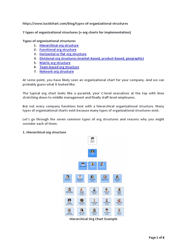 7 Types of Organizational Structures | PDF | Organizational Structure ...