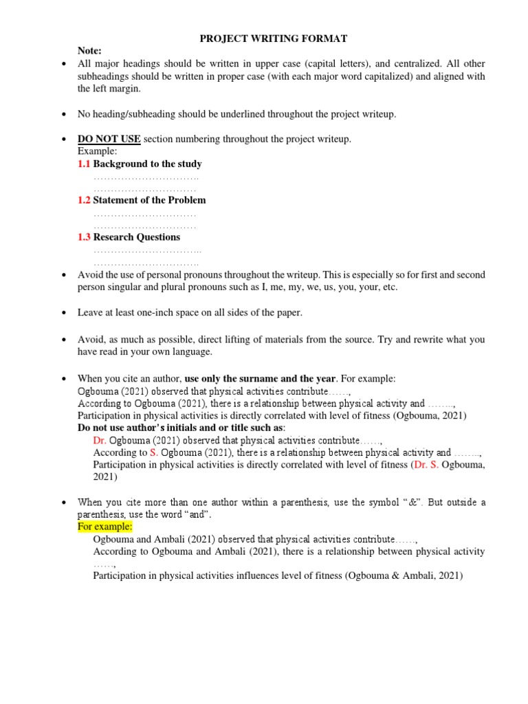 Guidelines for Writing Project Reports in the Faculty of Education ...
