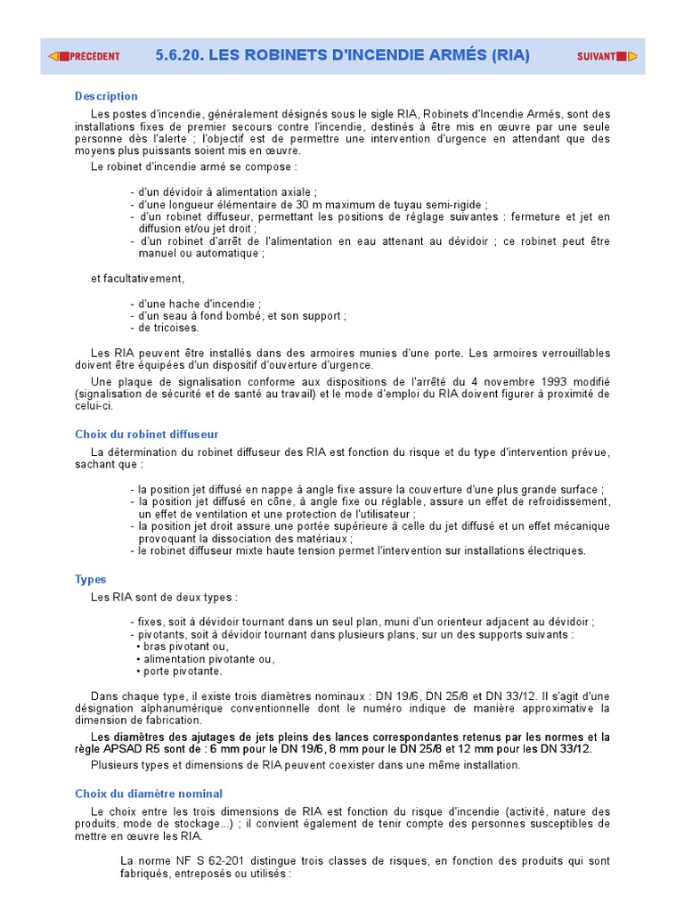 Installation des RIA : Normes et Types | PDF | Robinet (plomberie ...
