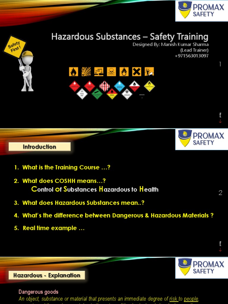 COSHH Awareness Training Study Material - 1PMX | PDF | Personal ...