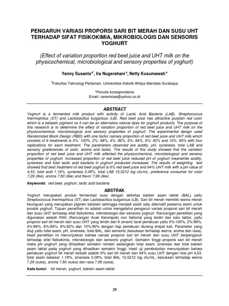 Jurnal Itp Susu Uht | PDF | Produk Susu | Flora Usus