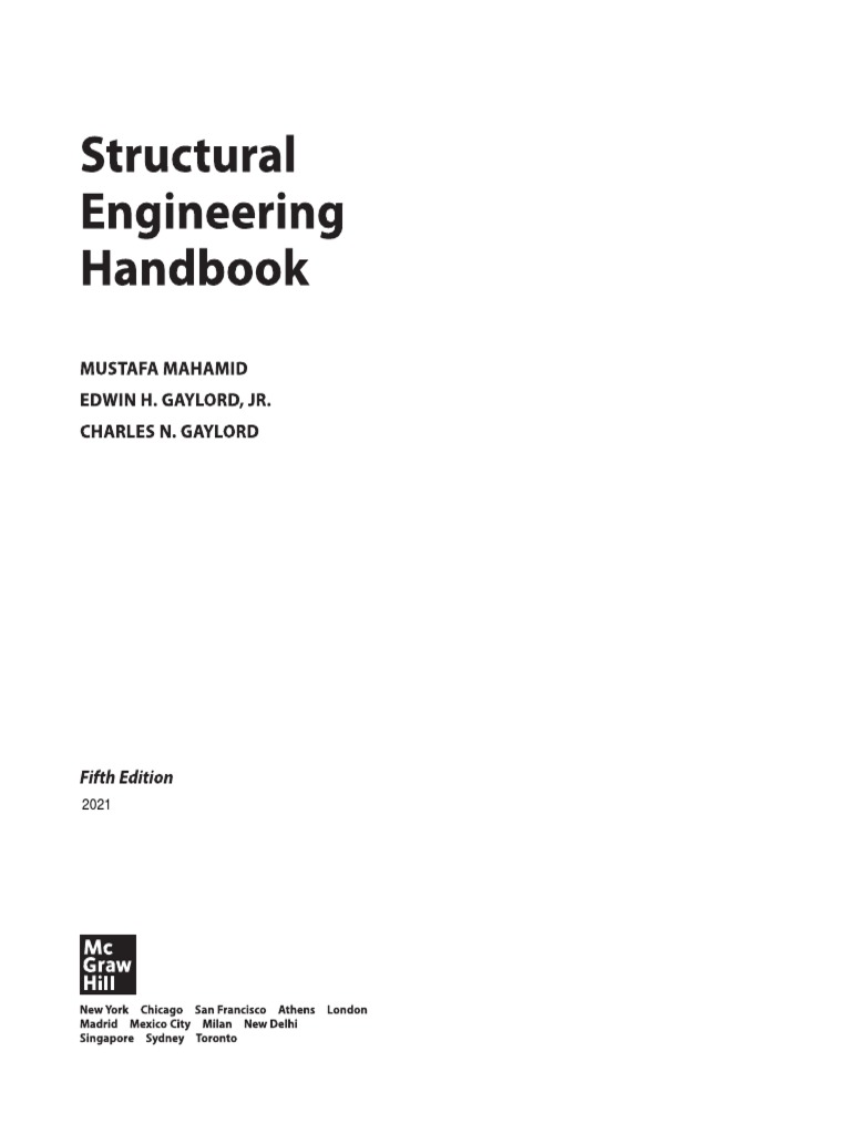 Structural Engineering Handbook: Mustafa Mahamid Edwin H. Gaylord, Jr ...