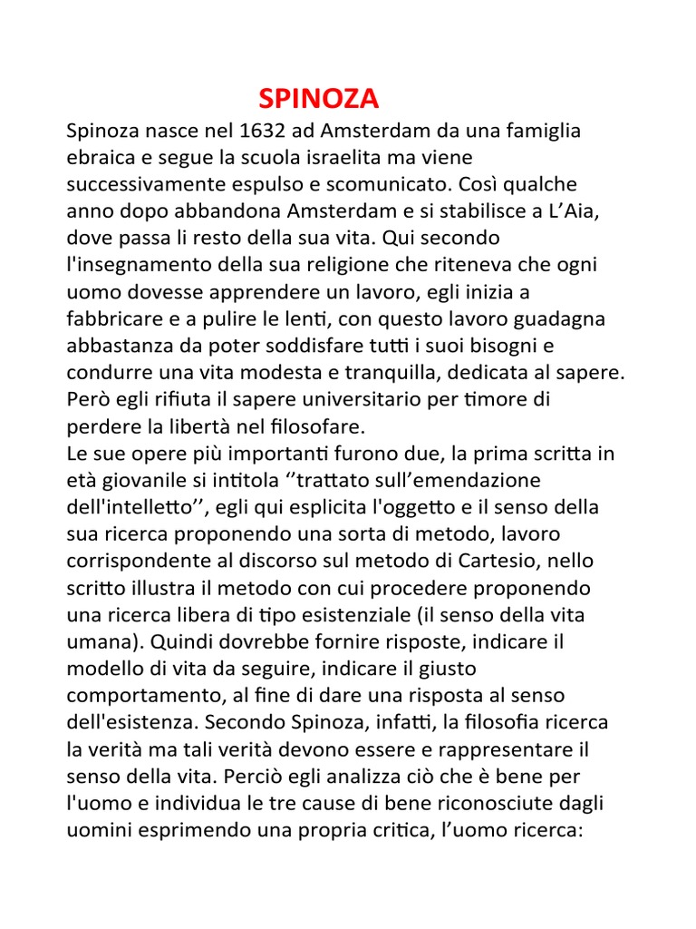 SPINOZA | PDF