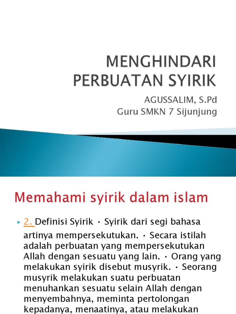 Memahami dan Menghindari Syirik | PDF | Pengembangan Diri | Agama ...