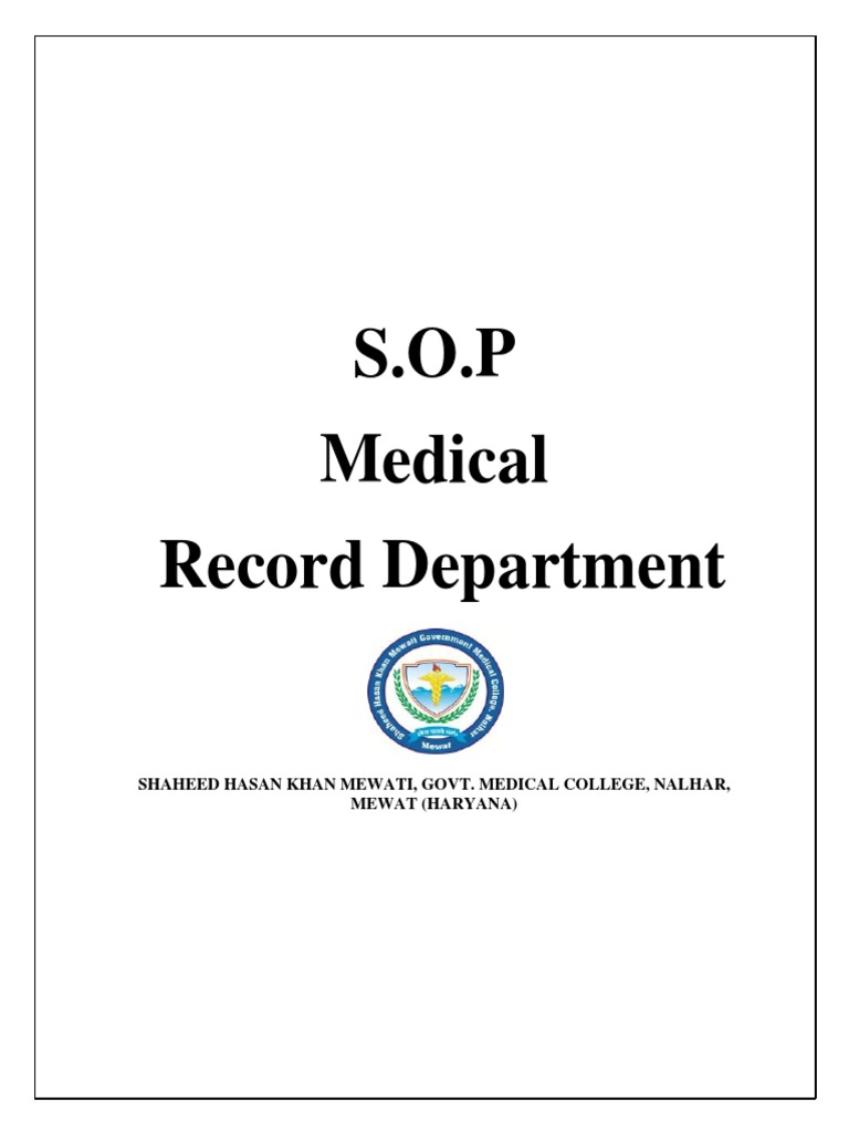 Medical Records S.O.P. at SHKM GMC | PDF | Medical Record | Patient