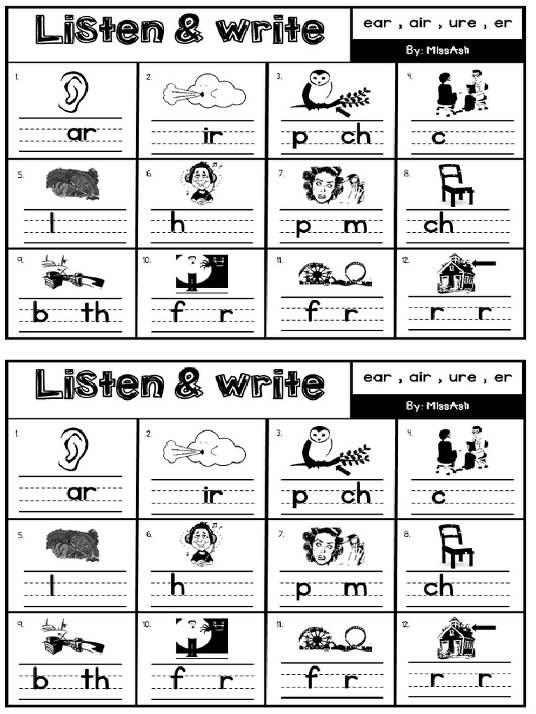 Ear Air Ure Er Worksheet | PDF