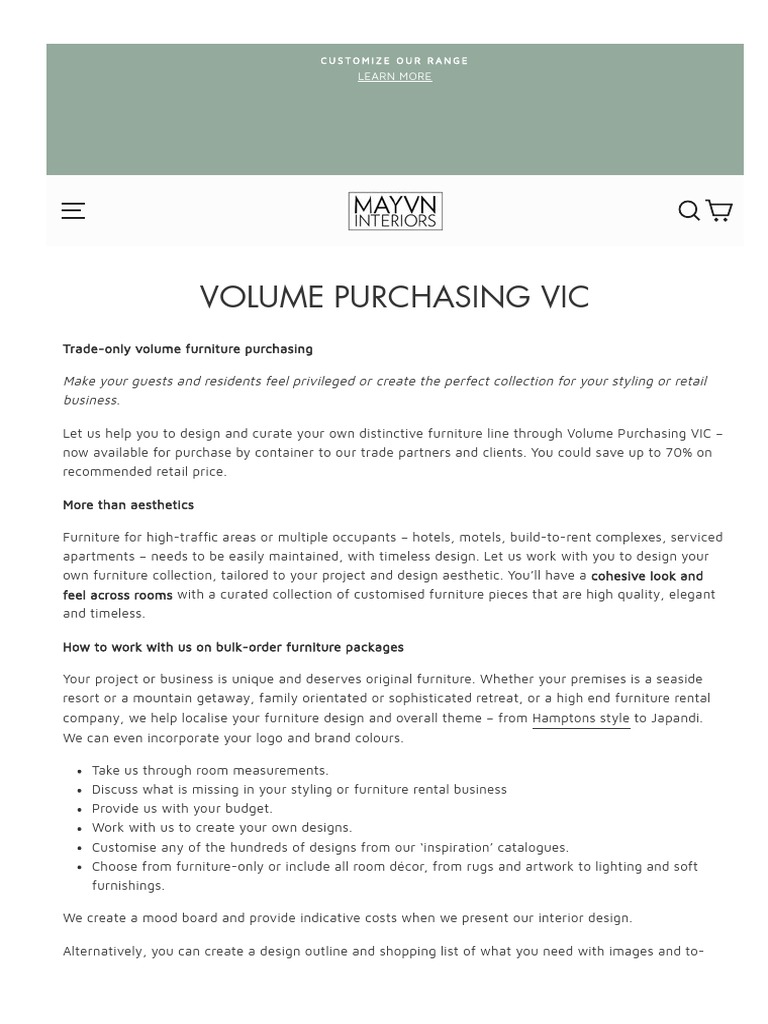Mayvninteriors Com Au Pages Volume Purchasing Vic | PDF | Retail ...