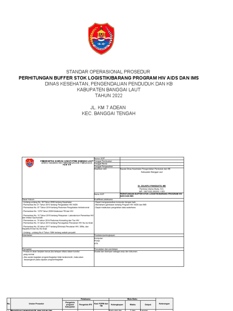Sop Perhitungan Buffer Stok Logistik Program Hiv Aids Dan Ims | PDF