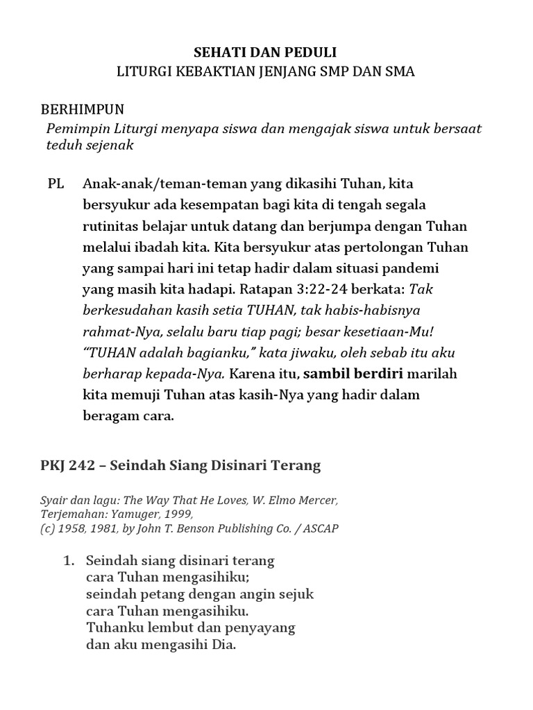 Liturgi Mini Gki | PDF | Pengembangan Diri
