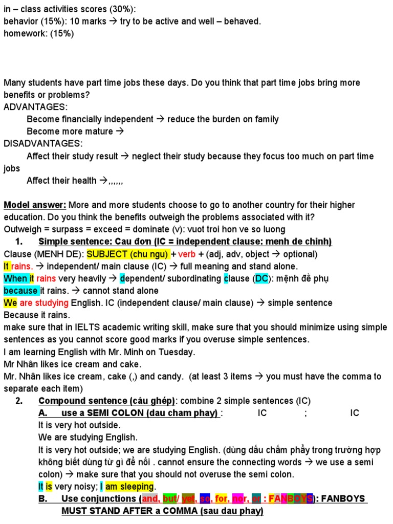 Study Abroad - Kinds of Sentences (Advantages B.S Disadvantages) | PDF ...