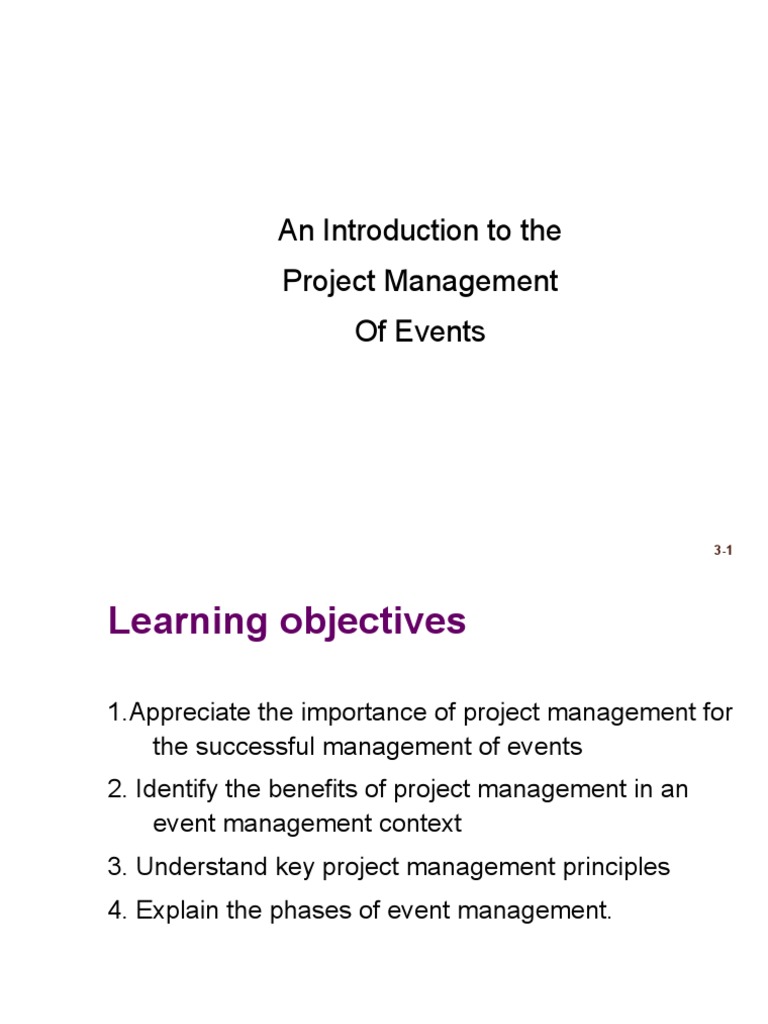 An Introduction To The Project Management of Events | PDF | Project ...