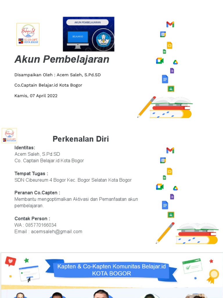 Sosialisasi Akun Belajar - Id FT Tim ASR | PDF