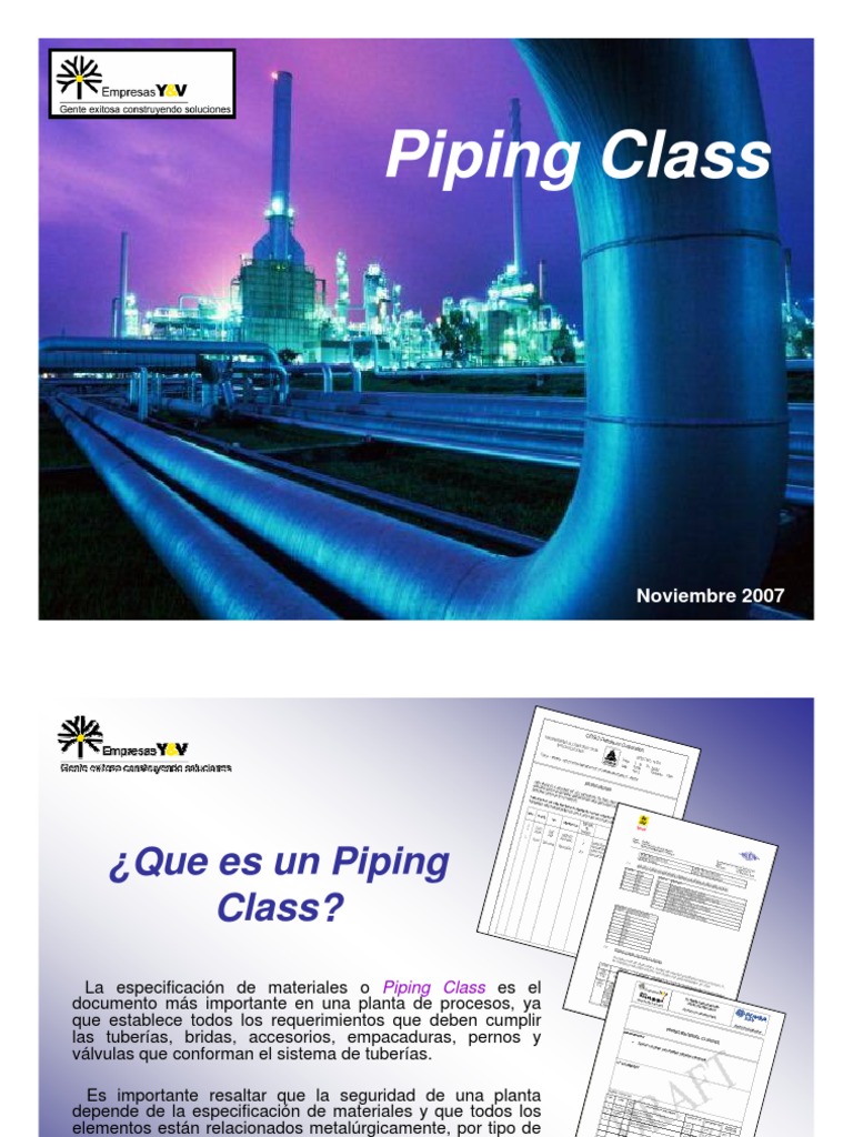 Piping Class | PDF | Rieles | Ingeniero civil