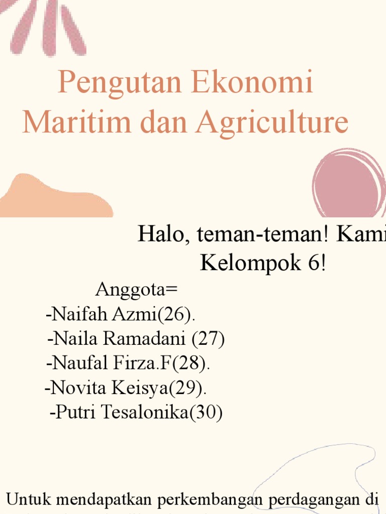 Penguatan Ekonomi Maritim & Agrikultur | PDF