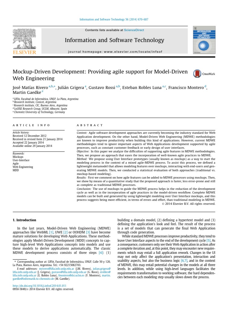Mockup-Driven Development: Providing Agile Support For Model-Driven Web Engineering | PDF | Tag ...