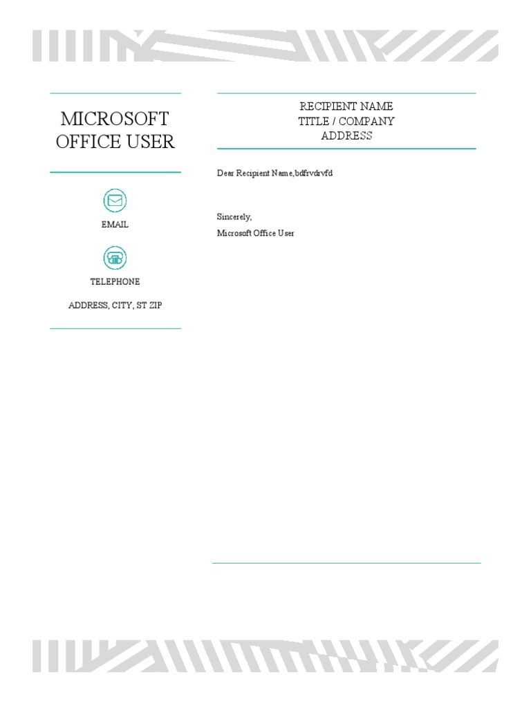 Microsoft Office User: Recipient Name Title / Company Address | PDF
