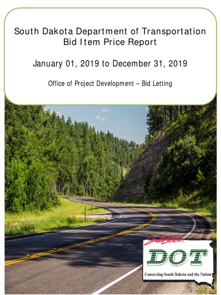 2019 SDDOT Bid Item Price Report | PDF | Concrete | Asphalt