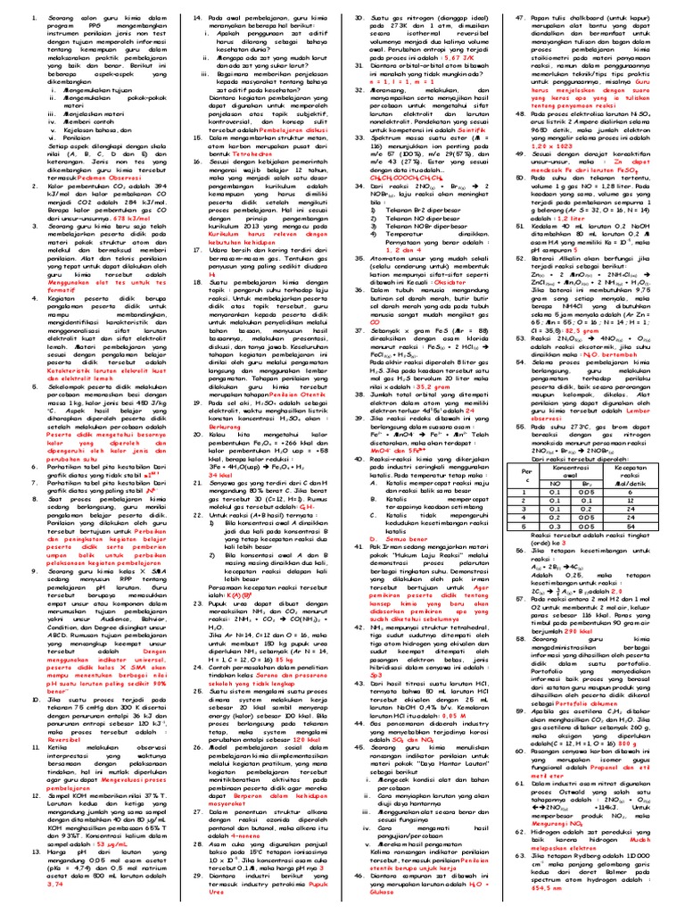 Instrumen Penilaian Non Tes PPG Kimia | PDF