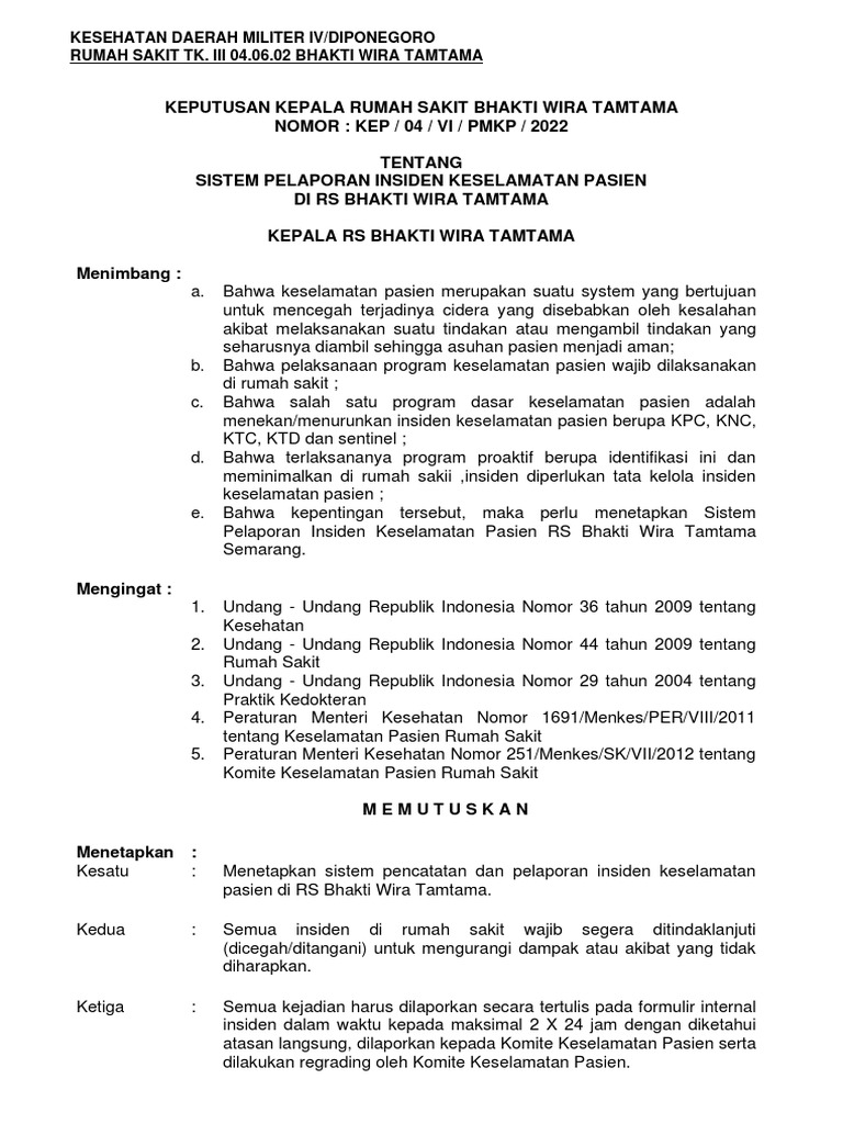 Contoh KEP - SISTEM - PELAPORAN - IKP | PDF | Bisnis | Teknologi & Rekayasa