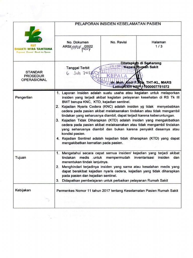 Contoh SPO - PELAPORAN - IKP | PDF