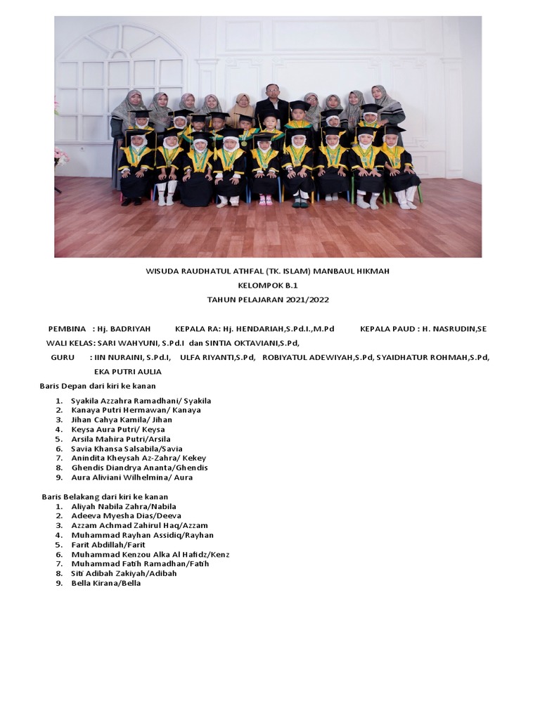 Wisuda Raudhatul Athfal | PDF