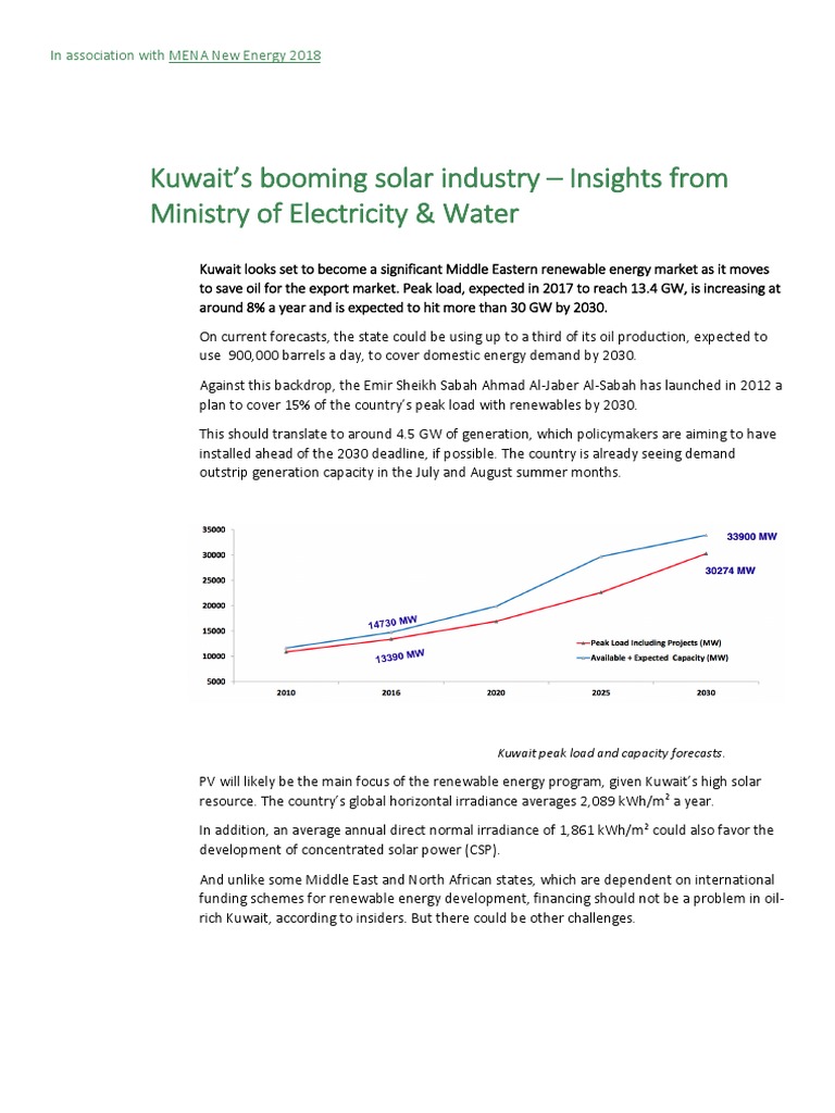 Kuwait's Solar Energy Market Insights | PDF | Solar Power | Renewable ...