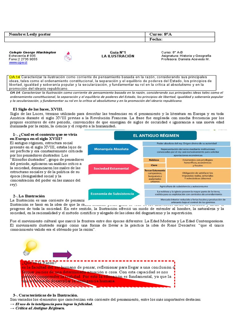 Guía La Ilustración | PDF | Era de iluminacion | Razón
