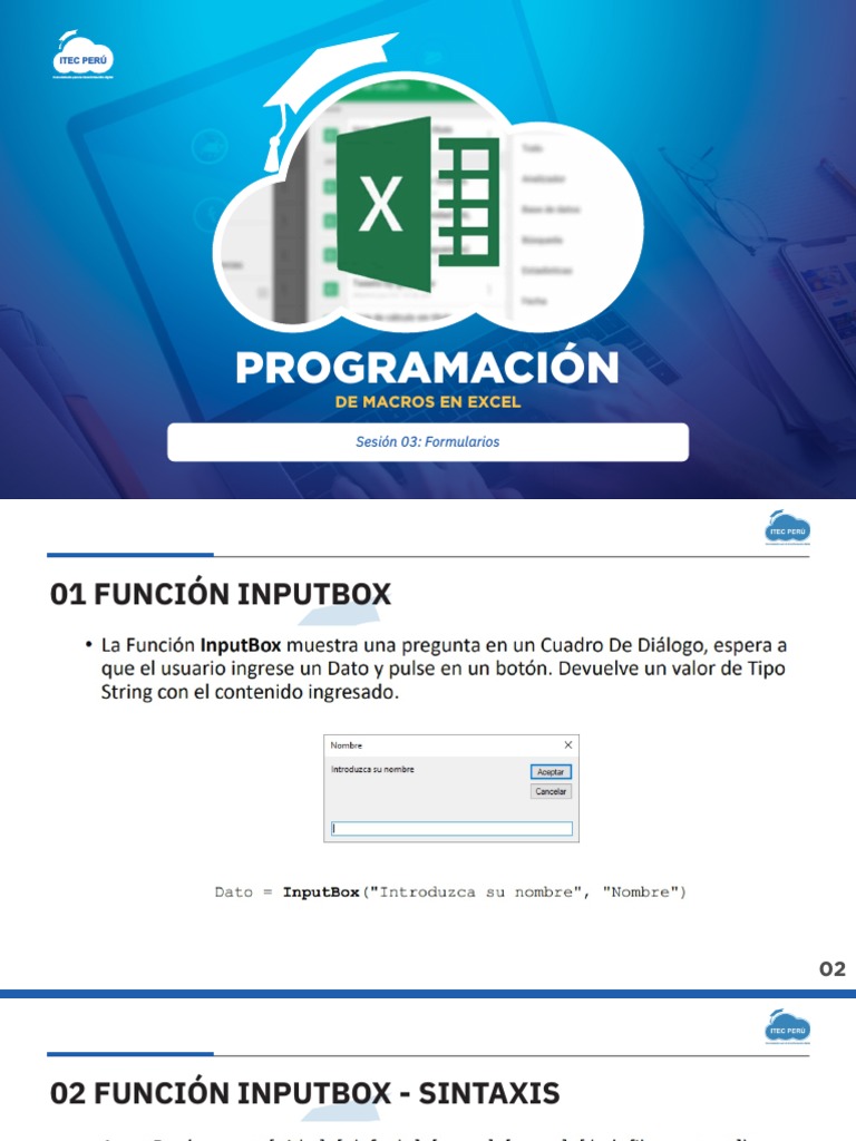 Programación de Macros en Excel - Sesión 03 | PDF
