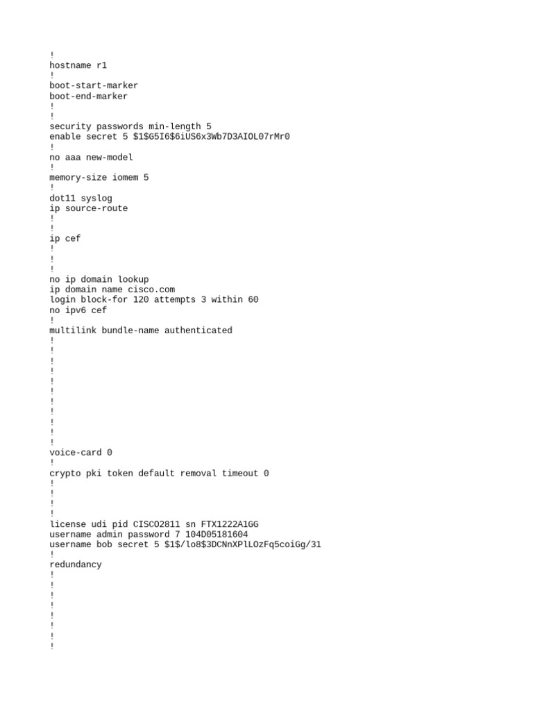 CCNA Router Config | PDF