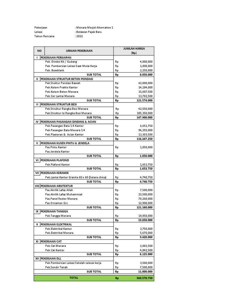 RAB Tower Masjid Design 1 | PDF