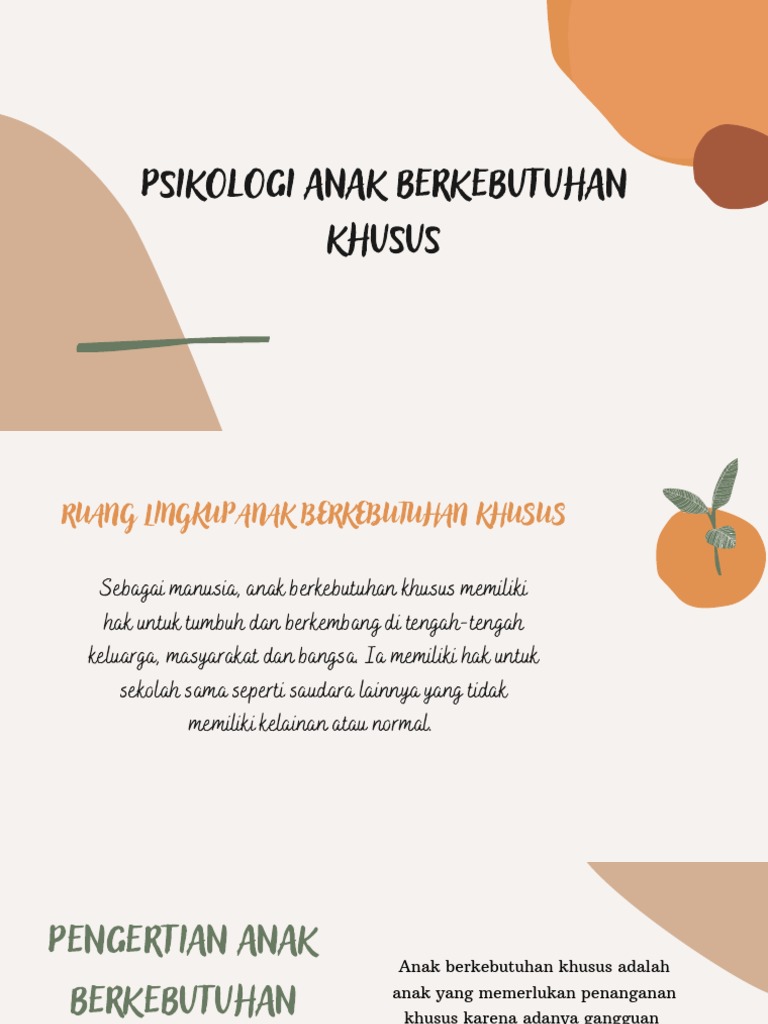 Ruang Lingkup Anak Berkebutuhan Khusus | PDF | Pengembangan Diri
