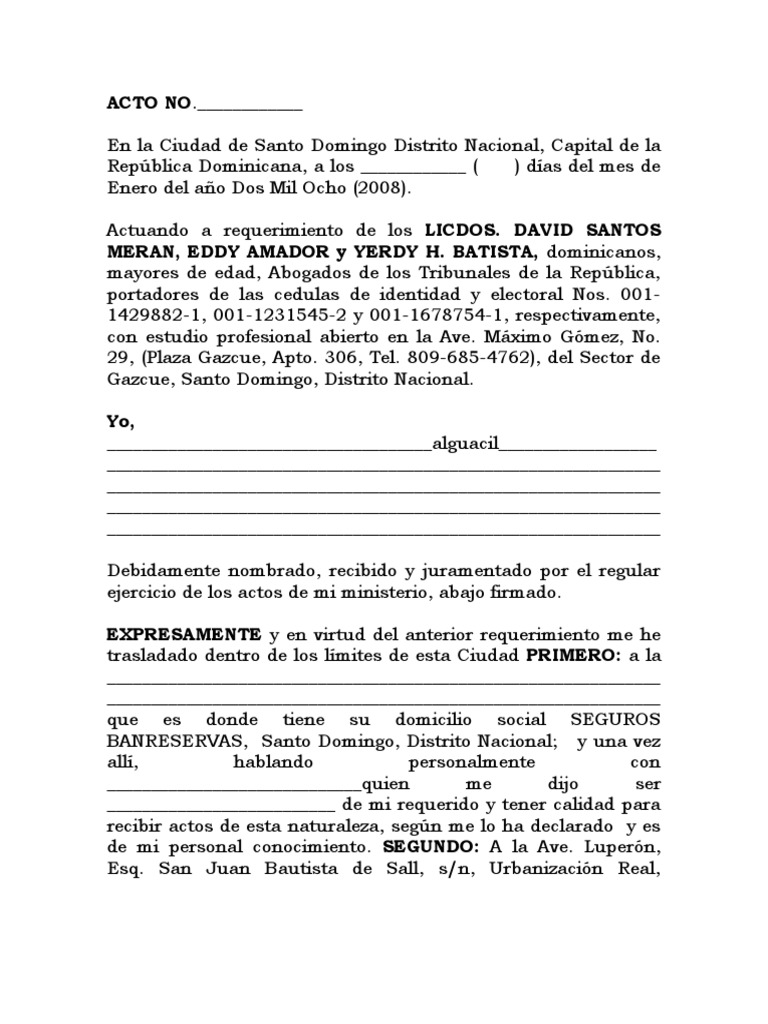 Notificación de poder legal para representación en proceso de ...