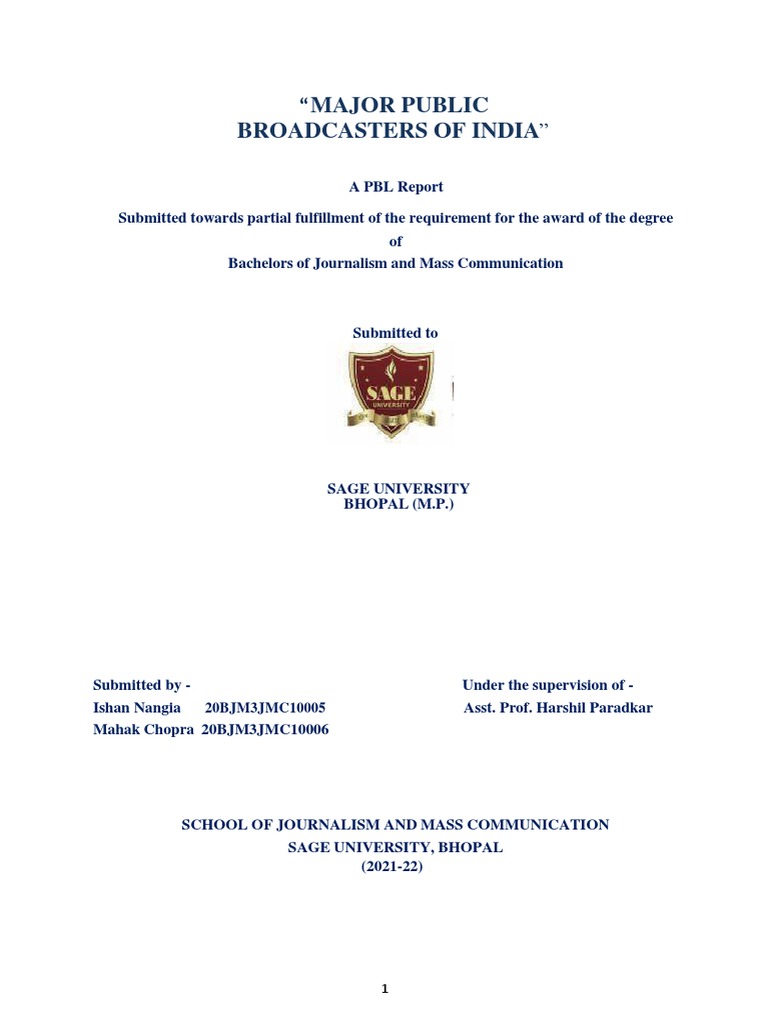 File - Major Public Broadcasters of India | Download Free PDF ...