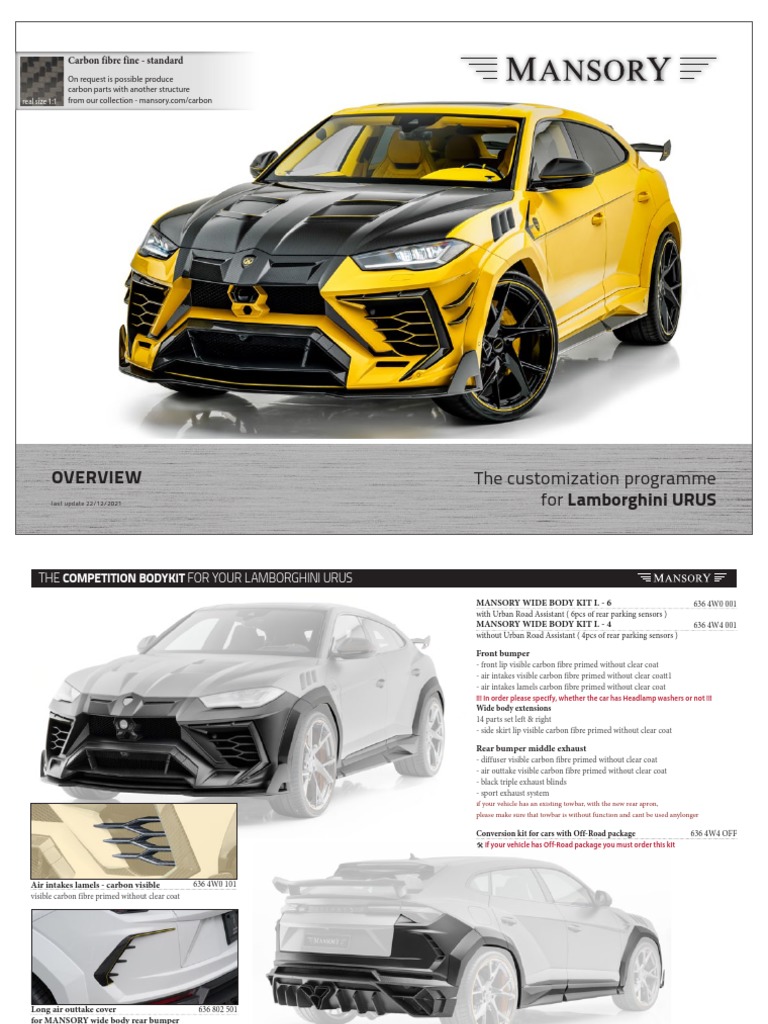 The Customization Programme For Lamborghini URUS: Carbon Fibre Fine ...