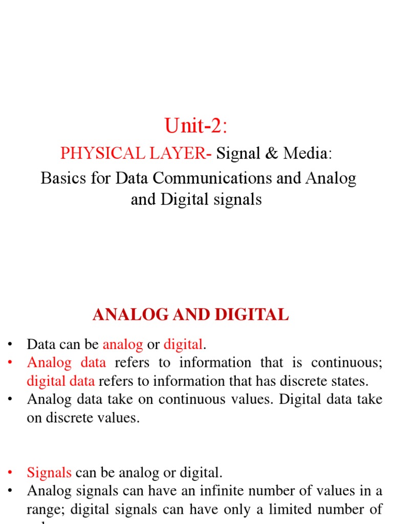 Unit-2:: Physical Layer | PDF | Bit Rate | Bandwidth (Signal Processing)
