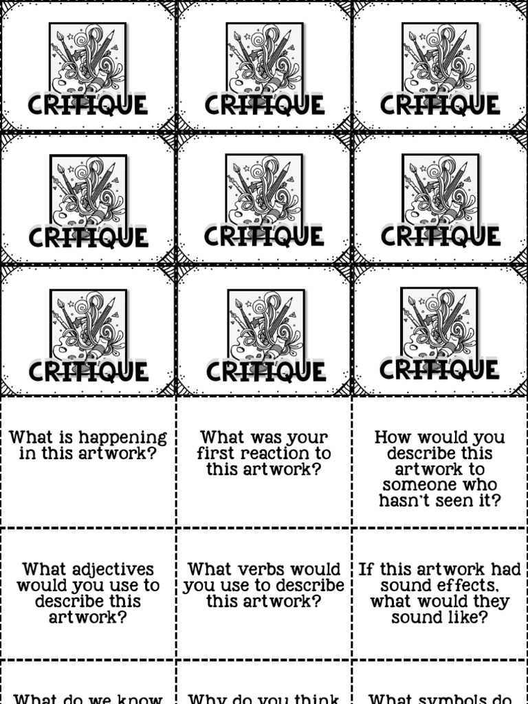 Art Critique Cards | PDF | Psychological Concepts | Psychology