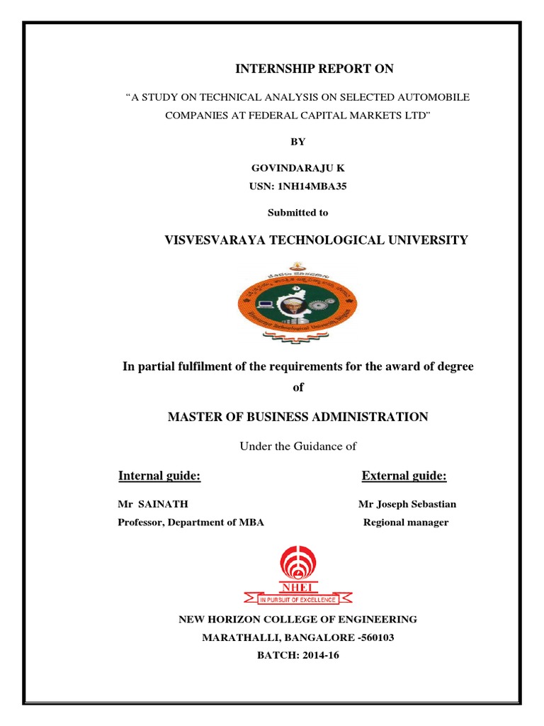 Acknowledgement for University Internship Report | PDF | Technical ...