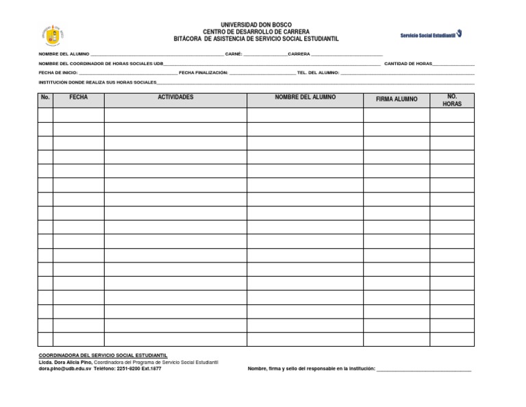 Bitácora de Asistencia SSE | PDF
