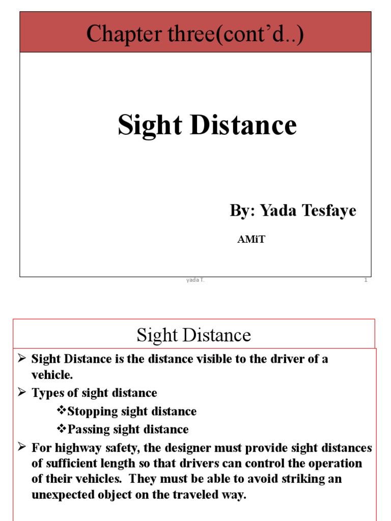 Sight Distance in Highway Engineering | PDF | Transport | Mechanical ...