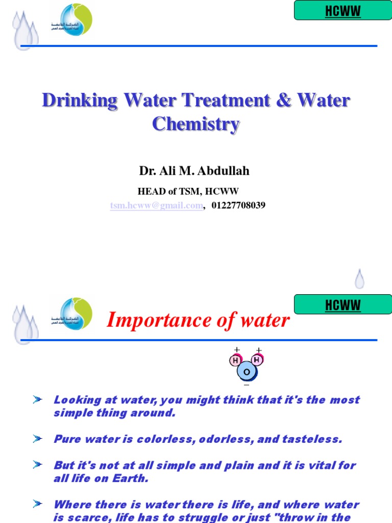 Drinking Water Treatment & Water Chemistry | PDF | Water Purification ...