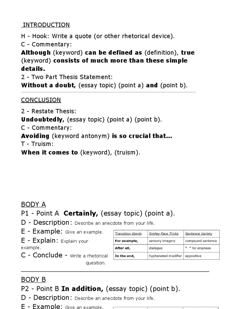 Essay Acronym Outline | PDF