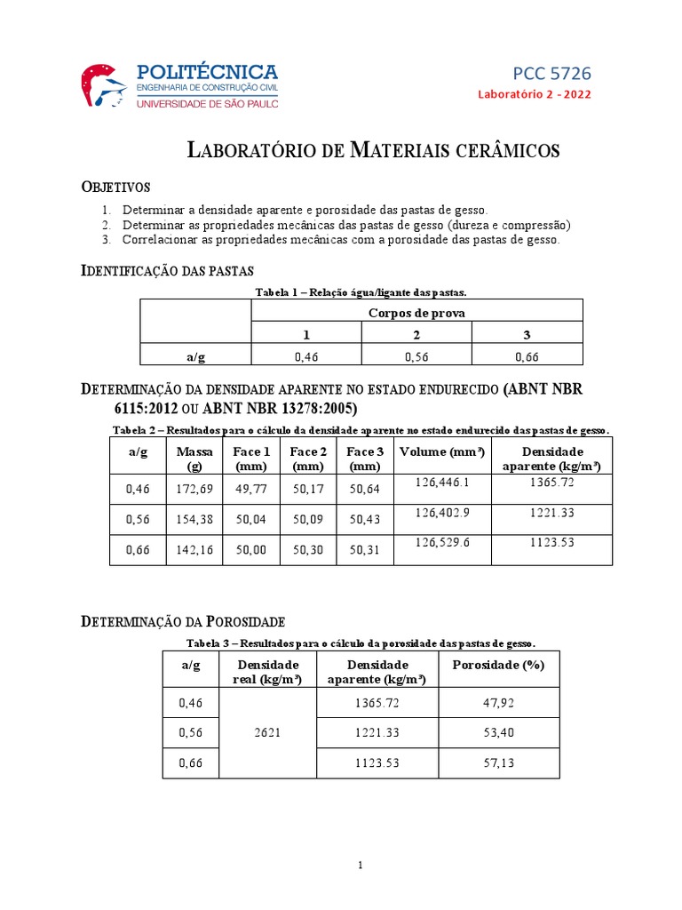 Relatório Lab Mats Ceramicos | PDF | Química | Dureza