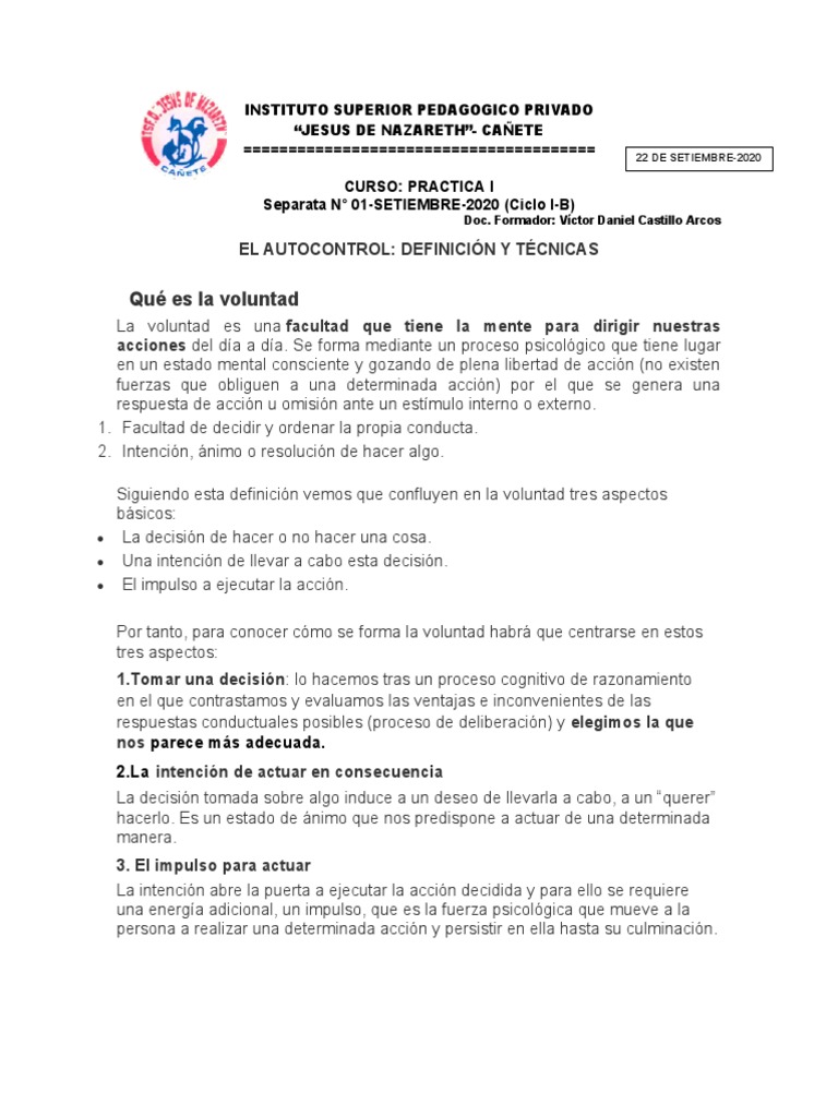 Técnicas de Autocontrol para Niños | PDF | Las emociones | Comportamiento