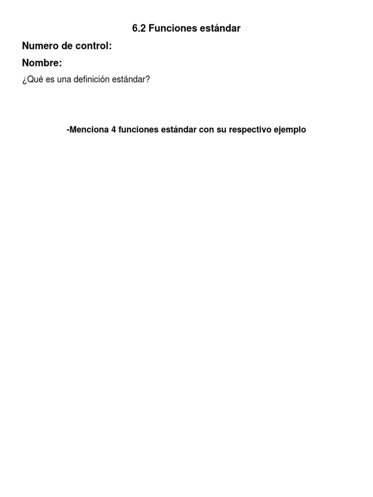 Funciones Estándar Y Ejemplos Claros Pdf Informática