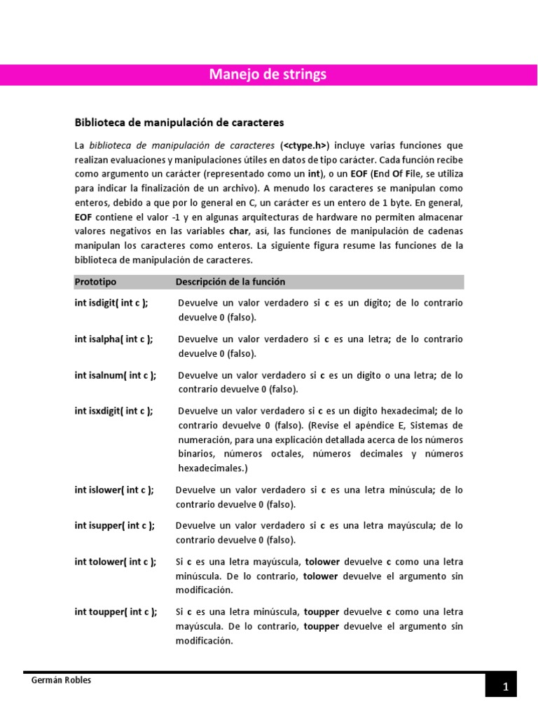 Manejo de Strings | PDF | Cadena (informática) | Desarrollo de software Manejo de Strings | PDF | Cadena (informática) | Desarrollo de software