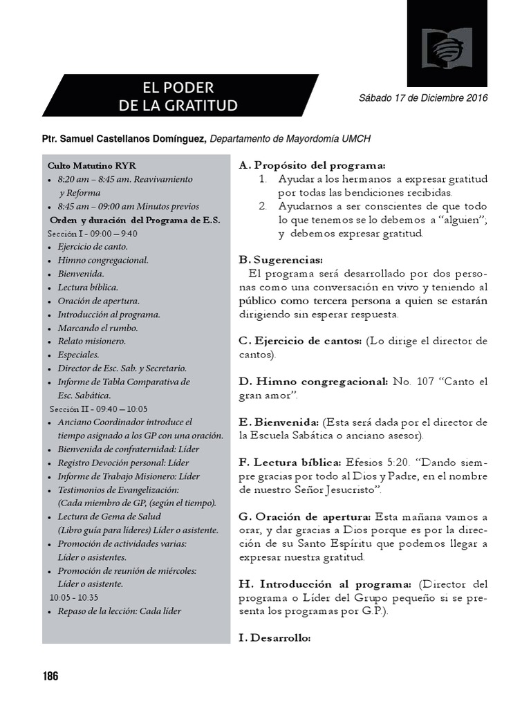 El Poder de La Gratitud Recursos Escuela Sabatica - Compress | PDF | Gratitud | Oración